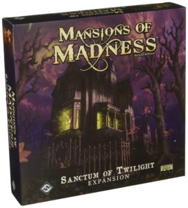 mansions of madness sanctum of twilight expansion - confront the shadows of the order! cooperative mystery game, ages 14+, 1-5 players, 2-3 hour playtime, made by fantasy flight games