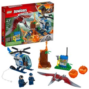 lego juniors/4+ jurassic world pteranodon escape 10756 building kit (84 pieces)