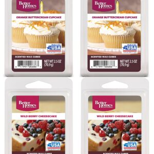 Better Homes and Gardens Multi Pack Scented Wax - Orange Buttercream Cupcake(2) Wild Berry Cheesecake(2)