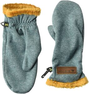 burton women's sapphire mitten, balsam heather, small