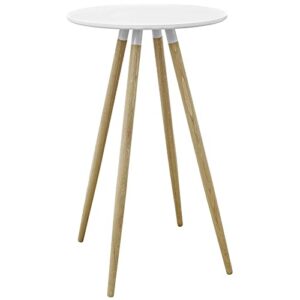 modway track 24" contemporary modern round bar table in white