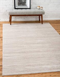 unique loom uptown collection area rug - madison avenue (8' x 10' rectangle, beige/ light brown)