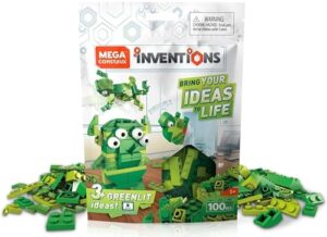 mega construx inventions green brick building set