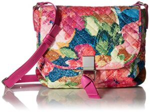 vera bradley women's cotton carson crossbody purse, superbloom, one size