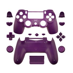 wps matte controller case collection full housing shell + full buttons for ps4 playstation slim pro (jdm-040) controller (purple)