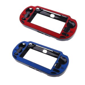 2pcs protective case cover skin for sony playstation ps vita 1000 controller blue and red