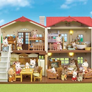 Calico Critters Red Roof Country Home - Dollhouse Playset with Figures, Furniture and Accessories for Ages 3+