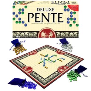 deluxe pente, by winning moves games usa, family strategy game of capture stones for 2 to 4 players, ages 8+