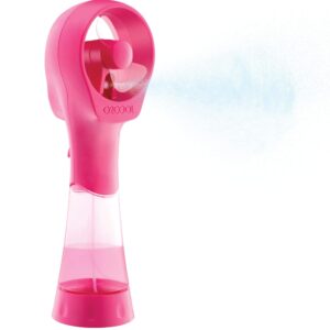 o2cool elite battery powered handheld water misting fans (raspberry)…