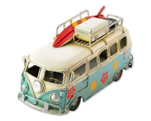 camper van model 6.3 inches retro classic camper van t1 style metal beach bus vehicle home decor - ideal birthday surprise for boyfriend - blue