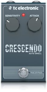 tc electronic crescendo auto swell responsive crescendo pedal with 2-knob interface for haunting guitar line manipulation