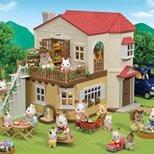 Calico Critters Red Roof Country Home - Dollhouse Playset with Figures, Furniture and Accessories for Ages 3+