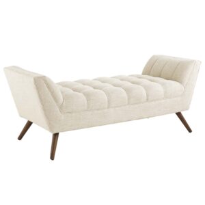 modway response upholstered fabric, medium bench, beige