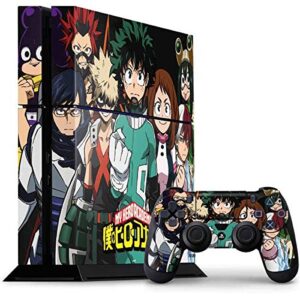 skinit decal gaming skin compatible with ps4 console and controller bundle - officially licensed funimation my hero academia design