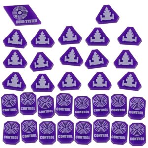 command & control token set | compatible with twilight imperium 4th edition | set of 33 (purple)