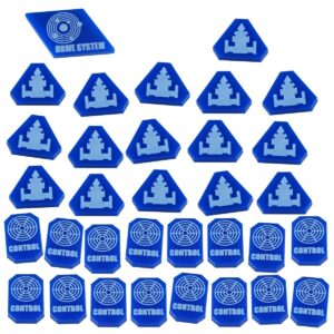 command & control token set | compatible with twilight imperium 4th edition | set of 33 (blue)