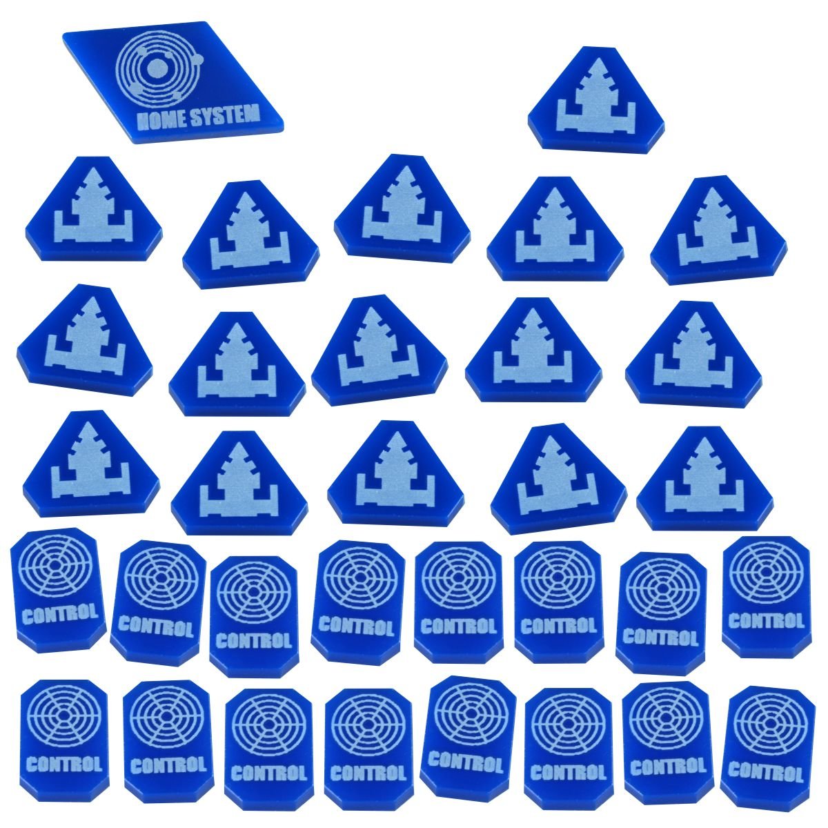 Command & Control Token Set | Compatible with Twilight Imperium 4th Edition | Set of 33 (Blue)