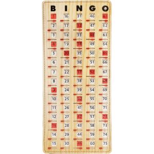 mr chips jam-proof finger tip master bingo card with sliding windows - large cardboard bingo calling card - tan style