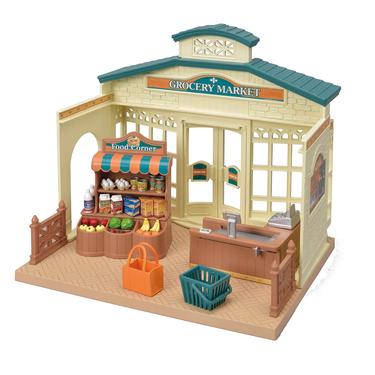 Calico Critters Grocery Market - Shop, Play, and Let Creativity Bloom!, Cream & Brown