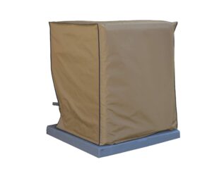 comp bind technology air conditioning cover compatible with system unit lennox merit model 14acx-036. outdoor, waterproof tan nylon cover dimensions 28.6''w x 28.6''d x 37.6''h by comp bind technology