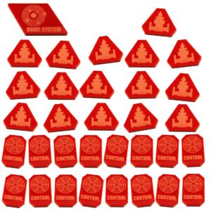 command & control token set | compatible with twilight imperium 4th edition | set of 33 (red)