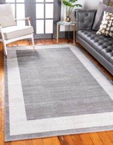 unique loom jill zarin uptown collection area rug - yorkville (8'x 10' rectangle, gray/ ivory)