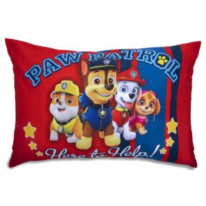 Paw Patrol Sheet Set - Fits Toddler Bed or Crib Mattress - Fitted Sheet and Reversible Pillowcase, Red