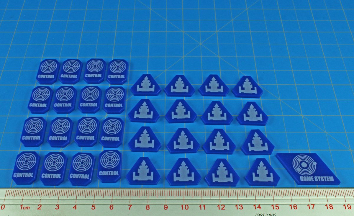 Command & Control Token Set | Compatible with Twilight Imperium 4th Edition | Set of 33 (Blue)