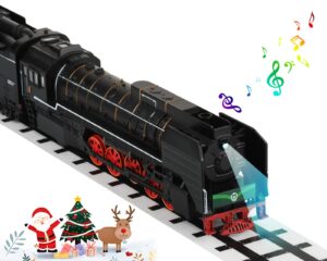 ds. distinctive style 1:87 alloy steam locomotive traction engine trains toy model with music light (black)