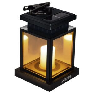 patio umbrella lights - andefine outdoor led solar lanterns waterproof candle lamps decorated in garden porch lawn (yellow light, pack of 1)