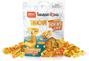 mega construx fwp22 inventions yellow brick building set