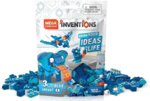 mega construx inventions blue brick building set