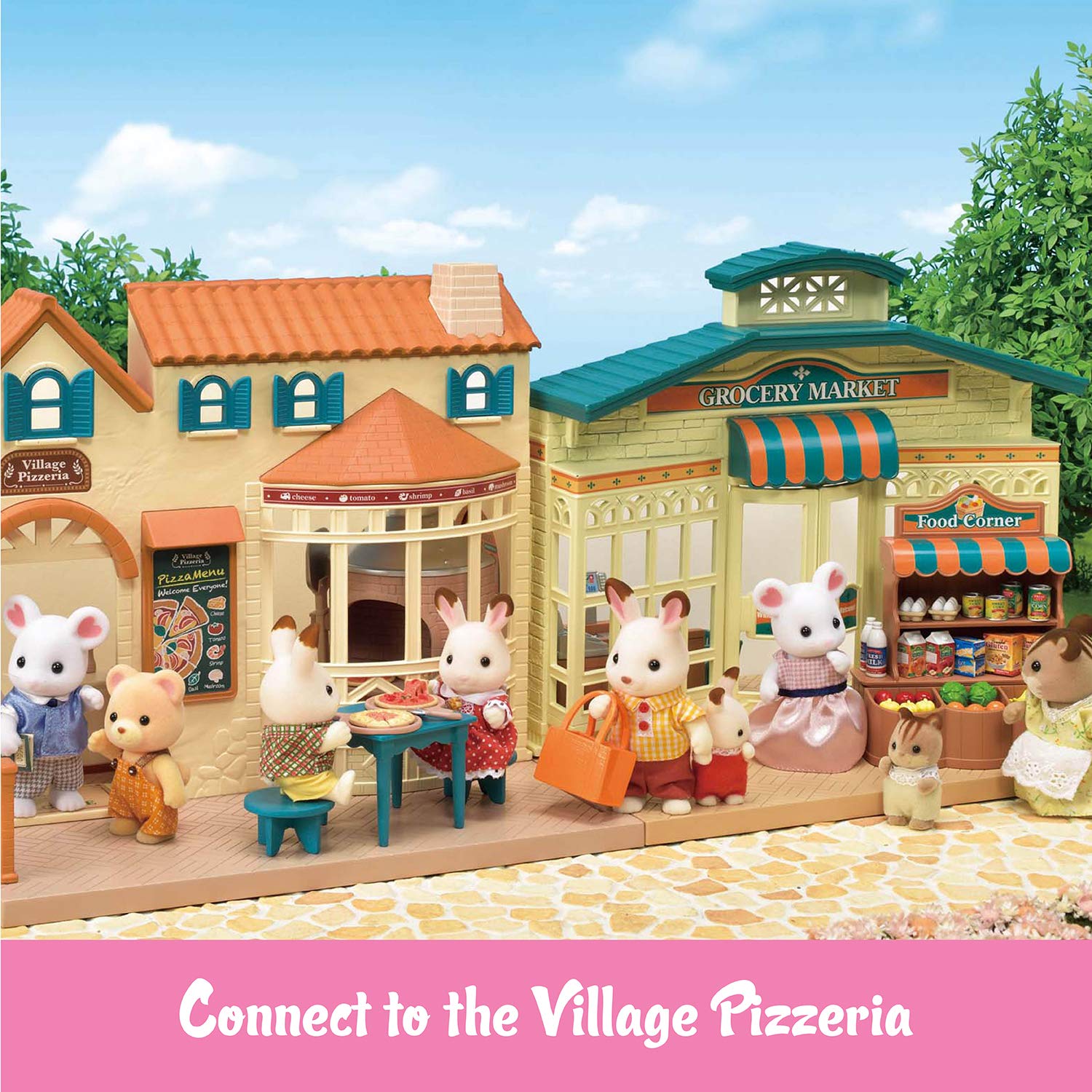 Calico Critters Grocery Market - Shop, Play, and Let Creativity Bloom!, Cream & Brown