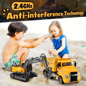 DOUBLE E RC Semi Truck Benz Licensed RC Truck Excavator Toys RC Tractor Remote Control Trailer Truck Electronics Construction Vehicles Toy with Sound and Lights