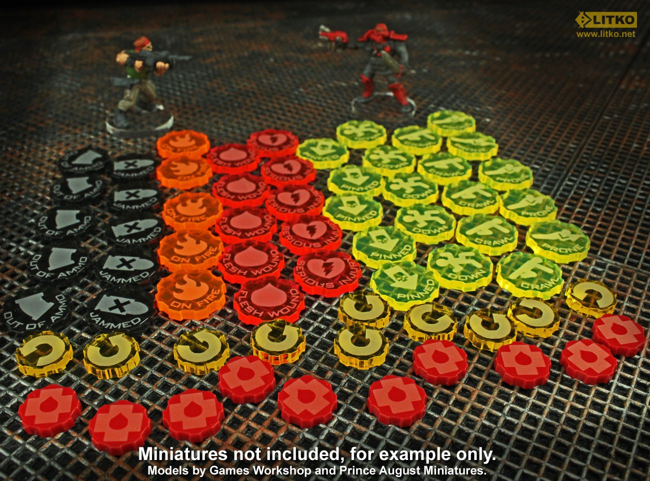 LITKO Hive City Combat Token Set Compatible with Warhammer 40,000 Necromunda: Underhive (65)