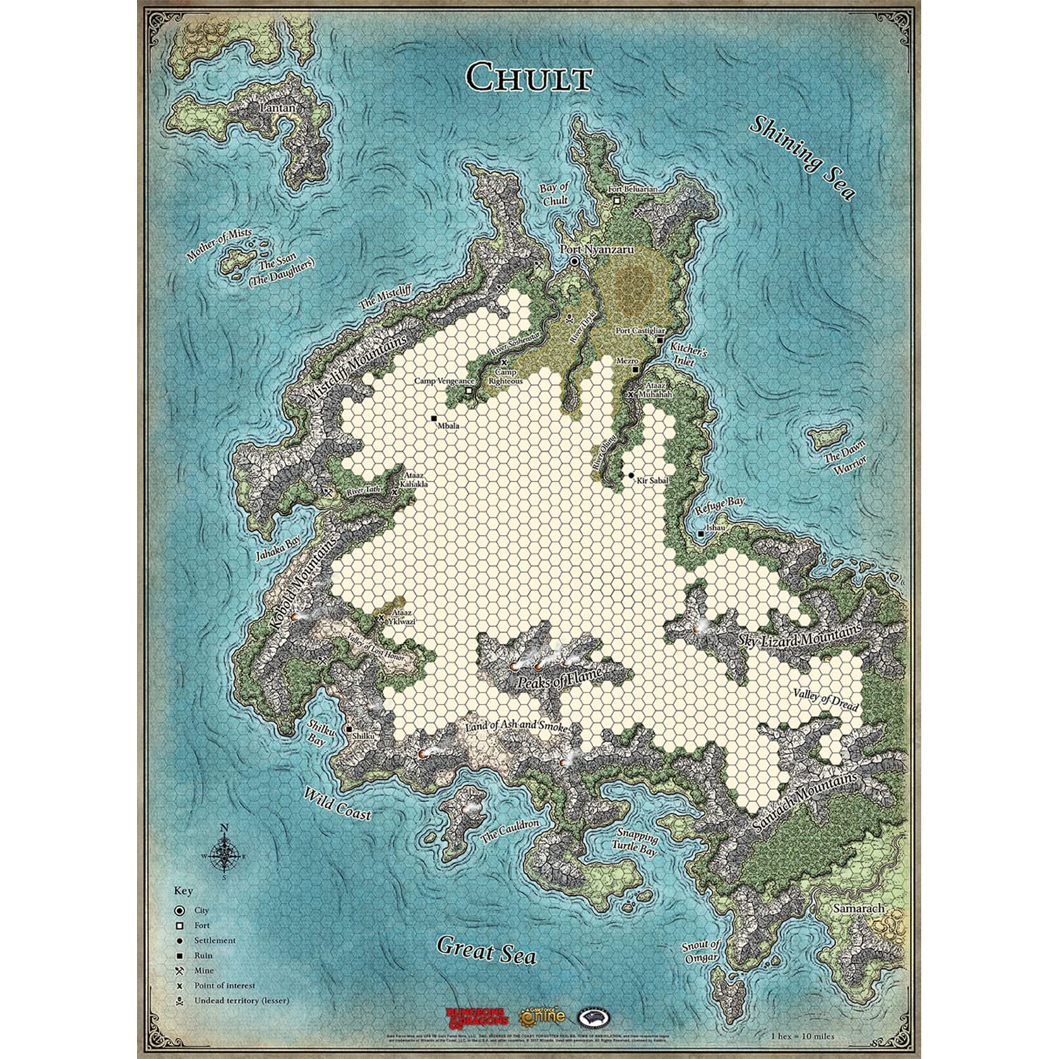 Gale Force Nine Dungeon & Dragons Tomb of Annihilation Map Set (4-Maps), Multicolor