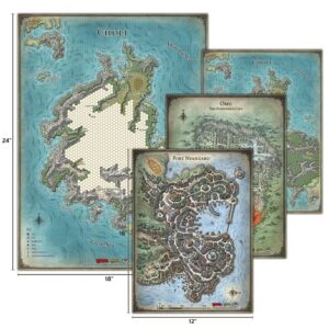 gale force nine dungeon & dragons tomb of annihilation map set (4-maps), multicolor