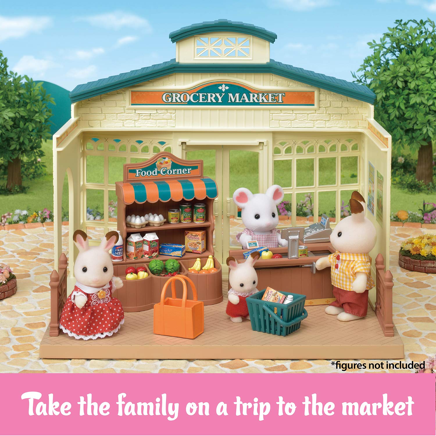 Calico Critters Grocery Market - Shop, Play, and Let Creativity Bloom!, Cream & Brown