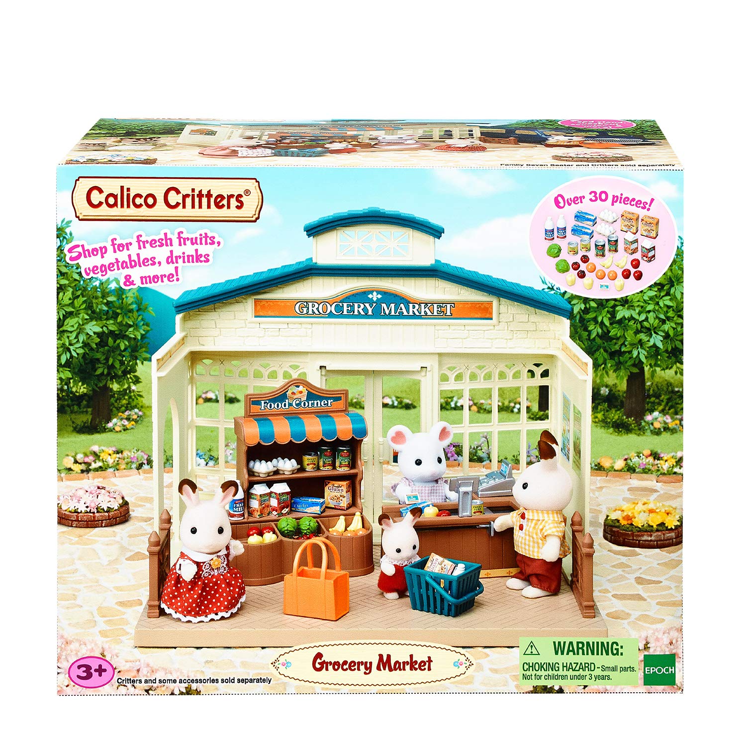 Calico Critters Grocery Market - Shop, Play, and Let Creativity Bloom!, Cream & Brown