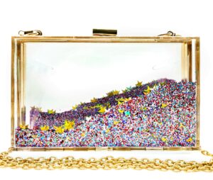 jevenis womens transparent sequins chain clutch evening handbag party cross-body purse (new multicoloured)