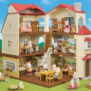 Calico Critters Red Roof Country Home - Dollhouse Playset with Figures, Furniture and Accessories for Ages 3+