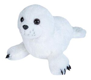 wild republic harp seal pup plush, stuffed animal, plush toy, gifts for kids, cuddlekins 8 inches , white