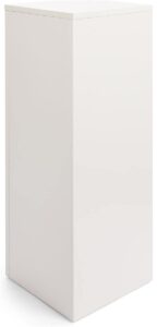 displays2go, rectangular retail store pedestal, laminated particle board & melamine construction – white finish (wdcubewht3)