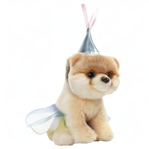 GUND World’s Cutest Dog Boo Itty Bitty Boo #046 Princess Stuffed Animal Plush, 5", Ivory/Silver (4060864)