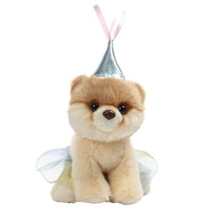 gund world’s cutest dog boo itty bitty boo #046 princess stuffed animal plush, 5", ivory/silver (4060864)