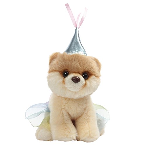 GUND World’s Cutest Dog Boo Itty Bitty Boo #046 Princess Stuffed Animal Plush, 5", Ivory/Silver (4060864)