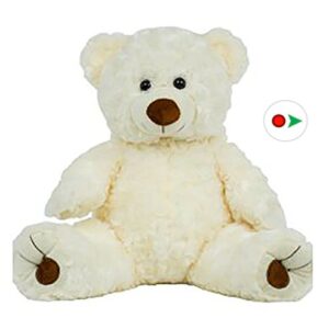 Record Your Own Plush 16 Inch White Twist Bear - Ready 2 Love in a Few Easy Steps