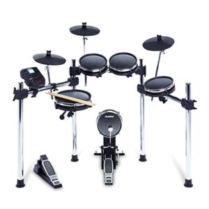 alesis drums surge mesh kit - electric drum set with usb midi connectivity, mesh heads, solid rack and drum module including 40 kits and 385 sounds