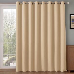 rose home fashion room divider curtain,blackout&thermal&thick 108 inches long curtain,extra long and wider curtain,9 feet blackout curtains,over sizes curtains(100by108 inches(8.5'x9')-biscotti beige)