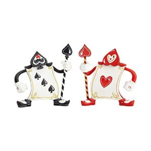 enesco the world of miss mindy alice in wonderland ace of hearts and 3 of spades figurine, 5.31"